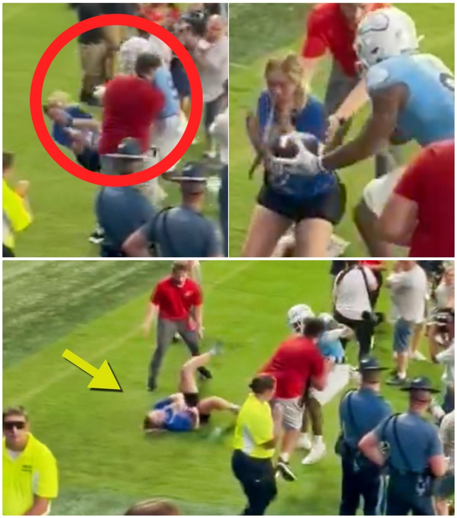 VIDEO: Kansas Running Back Sends Female On The Sidelines Into Another ...